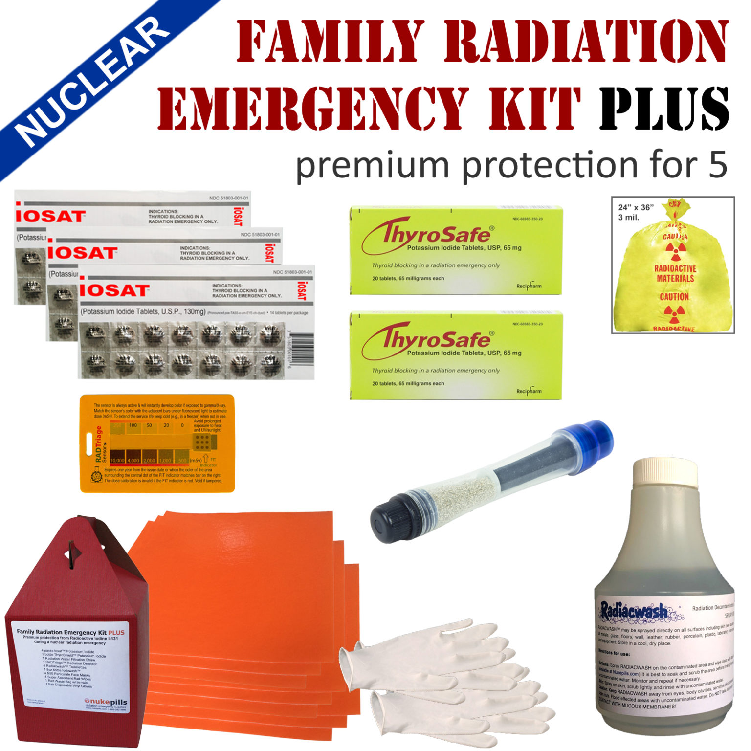 Dirty Bomb Emergency Kit for radiation protection for 2 peopleRadiation ...