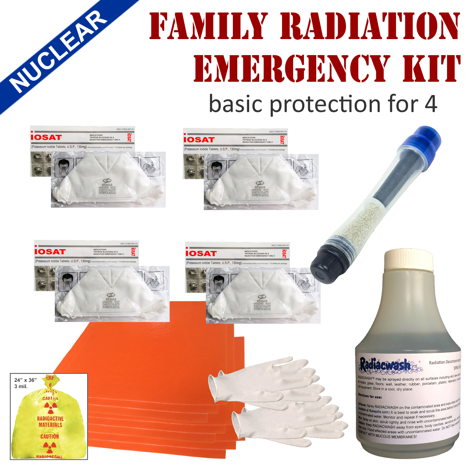 Radiation Protection Emergency Kit for family safety a during nuclear event